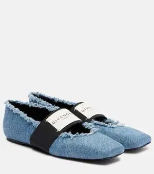 Givenchy Sliced Square Denim Ballet Flats