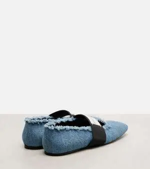 Givenchy Sliced Square Denim Ballet Flats