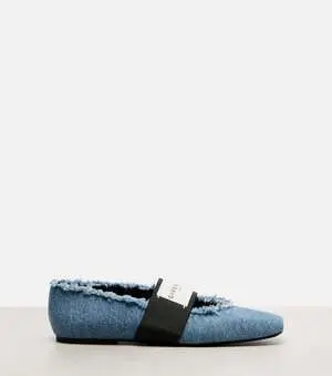 Givenchy Sliced Square Denim Ballet Flats