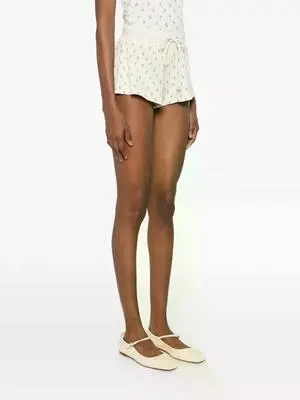 Frankies Bikinis Thermal Floral-print Shorts - Neutrals