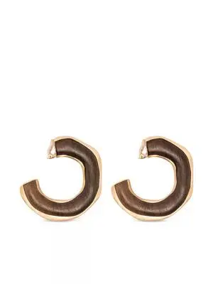 Cult Gaia Madeira Hoop Clip-on Earrings - Brown