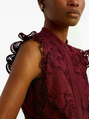 Erdem Ruffled Lace Midi Dress