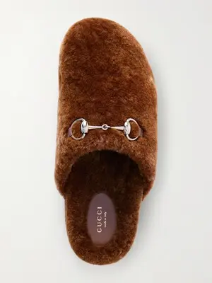 Gucci Horsebit-detailed Shearling Slides