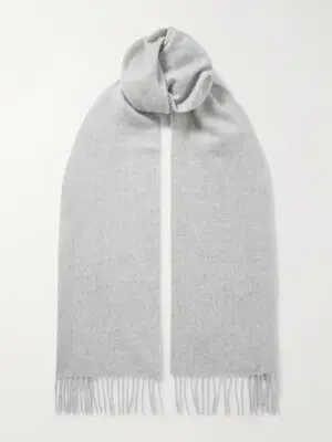 Johnstons Of Elgin Fringed Cashmere Scarf - Gray