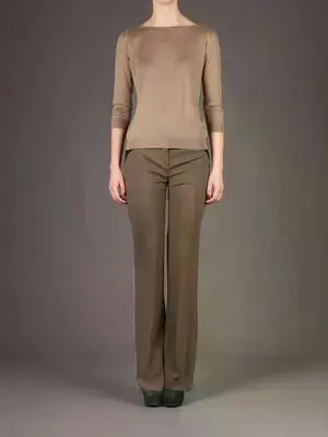 Giles Flared Trousers - Brown