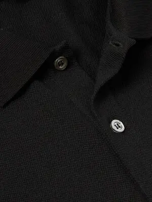 Alexander McQueen Harness-detailed Cotton-piqué Polo Shirt - Black