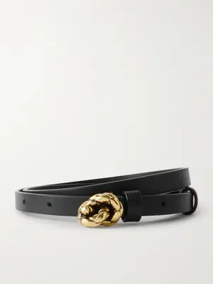 Bottega Veneta Knot Embellished Leather Belt - Black