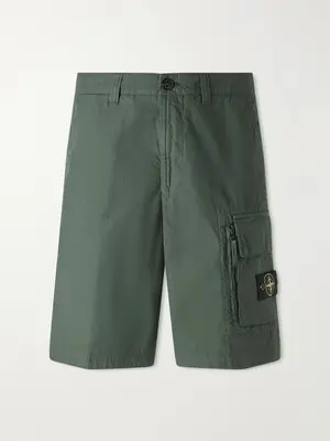 Stone Island Straight-leg Cotton-canvas Cargo Shorts - Green