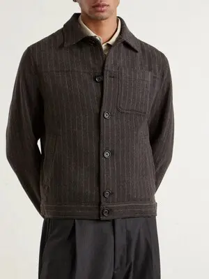 Oliver Spencer Buffalo Striped Wool-blend Jacket