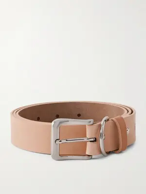 Folk Curve 3cm Leather Belt - Neutrals