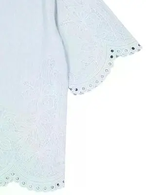 Zimmermann Daylight Floral-embroidered Denim Shirt