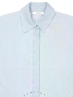 Zimmermann Daylight Floral-embroidered Denim Shirt
