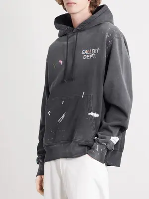 GALLERY DEPT. Logo-print Paint-splattered Hoodie
