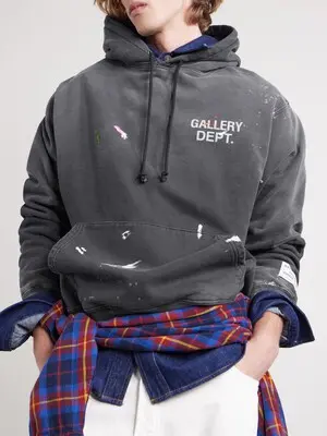 GALLERY DEPT. Logo-print Paint-splattered Hoodie