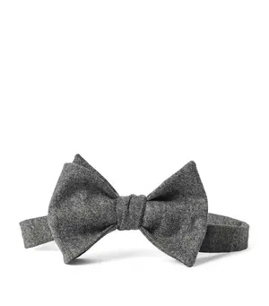 Brunello Cucinelli Wool-silk Flannel Bow Tie - Grey