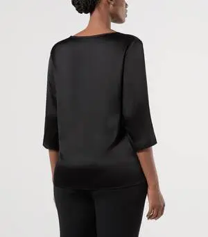 Marina Rinaldi Satin Scoop-neck Blouse