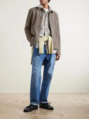 DRAKE'S Checked Brushed Cotton-flannel Shirt
