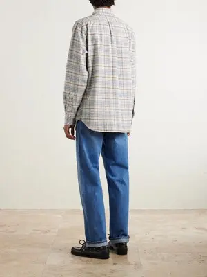 DRAKE'S Checked Brushed Cotton-flannel Shirt
