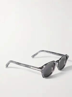 Zegna Round-frame Marbled Sunglasses