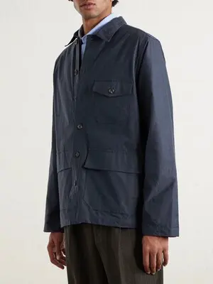 DRAKE'S Cotton Overshirt - Blue