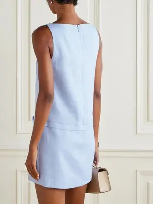 Posse Harper Bow-detailed Linen Mini Dress