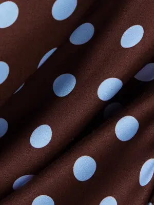 Posse Leo Polka Dot Satin Midi Dress - Brown