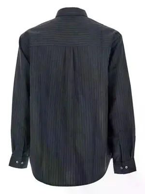 TONYWACK Pinstripe-pattern Pointed-collar Shirt - Grey