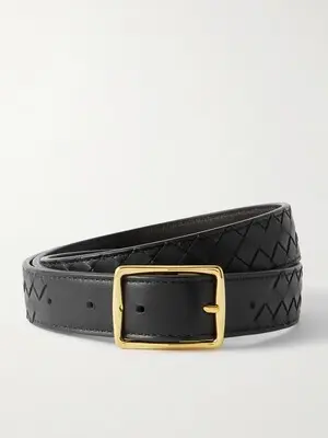 Bottega Veneta Intrecciato Leather Belt - Brown