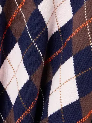 LA LIGNE Argyle Wool And Cashmere-blend Sweater - Blue