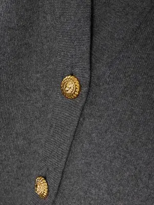 Balmain Cashmere And Wool-blend Cardigan - Gray
