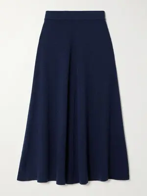 EMILIA WICKSTEAD Dorian Ribbed Wool Midi Skirt - Blue