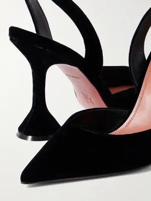 Amina Muaddi Holli Velvet Slingback Pumps