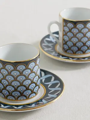 La DoubleJ Impero Espresso Cups And Saucers Set - Blue
