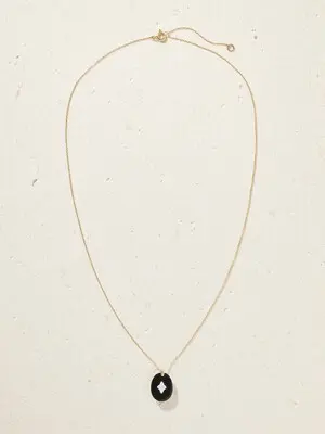 Pascale Monvoisin Gina 9-karat Gold Diamond And Resin Necklace - Black