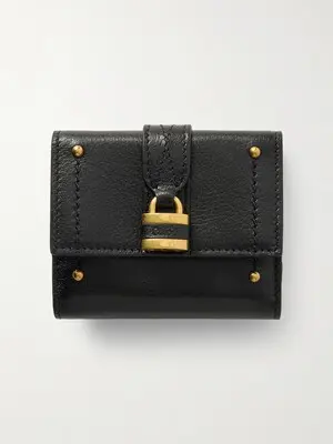 Chloé Paddington Embellished Textured-leather Cardholder - Black