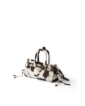 Prada Bonnie Mini Printed Leather Handbag - White