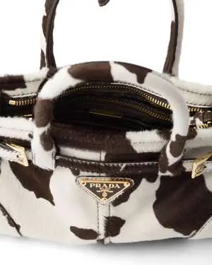 Prada Bonnie Mini Printed Leather Handbag - White
