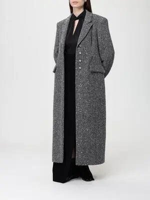 Alessandra Rich Tailored Long Coat - Grey