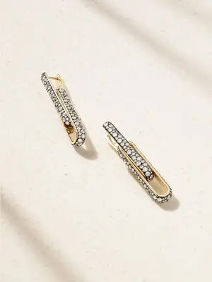 LUCY DELIUS Stirrup 14-karat Diamond Earrings - Gold