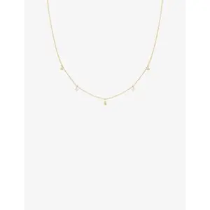 ASTRID & MIYU 14ct Yellow Gold Lab-grown Diamond And Yellow Sapphire Charm Necklace - 14ct Solid Gold