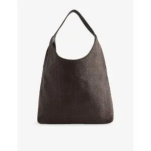 ST. AGNI Lattice Large Weave Leather Tote Bag