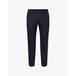 OSCAR JACOBSON Regular-fit Microstructure Wool Trousers