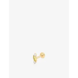 ASTRID & MIYU 14ct Yellow-gold, Lab-grown Diamond And Yellow Sapphire Stud Earrings - 14ct Solid Gold