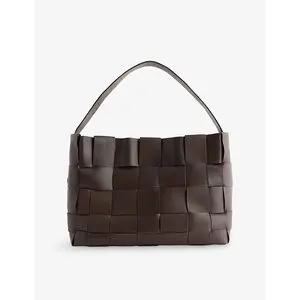 ST. AGNI Large Woven Leather Tote Bag