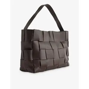 ST. AGNI Large Woven Leather Tote Bag