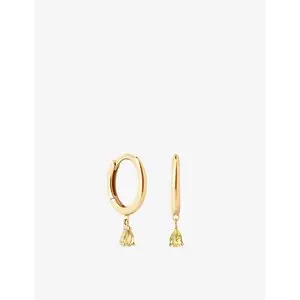 ASTRID & MIYU Pear Drop Huggie Earrings - 14ct Solid Gold