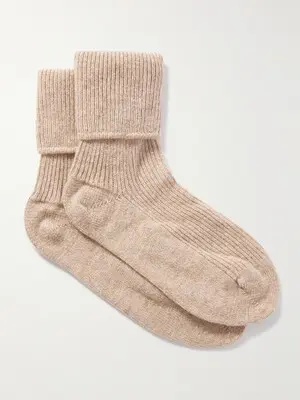 Ribbed Cashmere Socks Hosiery For Women