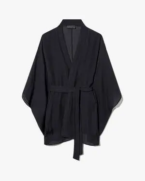 NILI LOTAN Kima Silk Kimono - Black