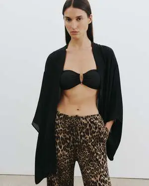 NILI LOTAN Kima Silk Kimono - Black