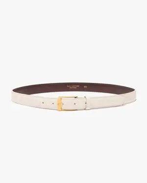 NILI LOTAN Dana 25mm Belt - Ivory W/ Gold Buckle